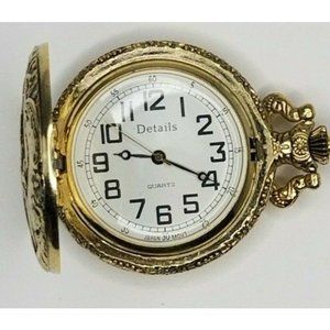 Details | Accessories | Vintage Train Quartz Pocket Watch With Chain ...